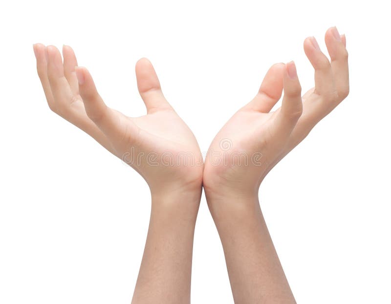 Open Woman Hands for Posting Product with Clipping Path Stock Photo ...