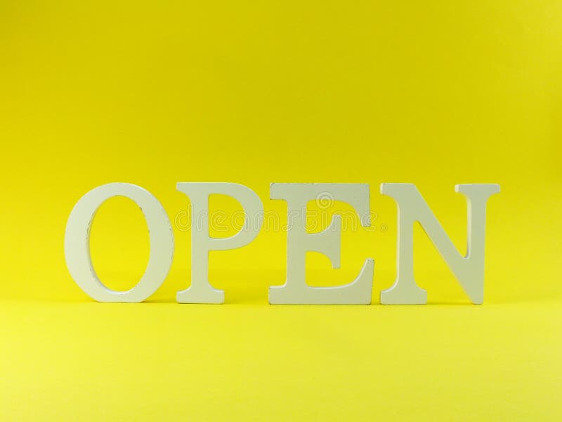 Open Wooden Alphabet Letter on Yellow Background Stock Photo - Image of ...