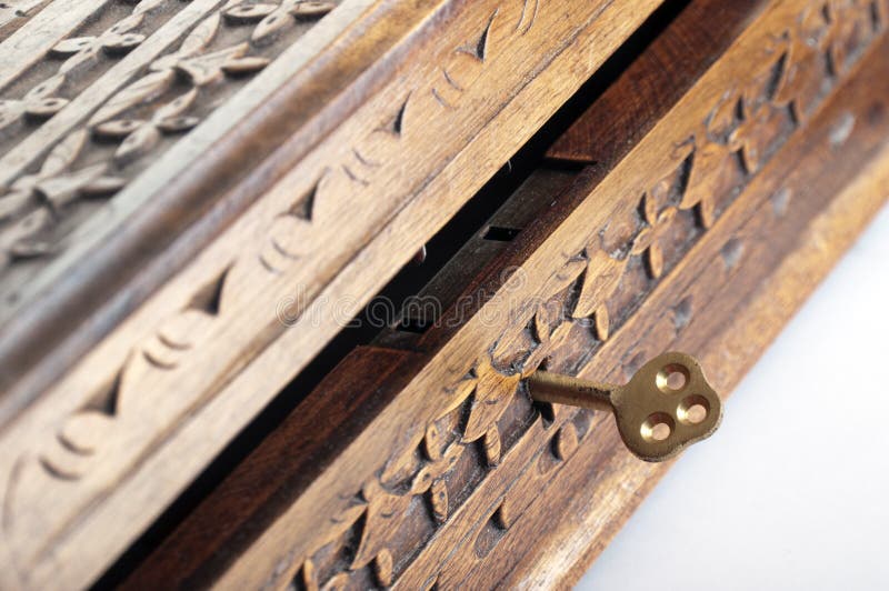 Between Open Wooden Box with a Key Stock Photo - Image of treasure ...