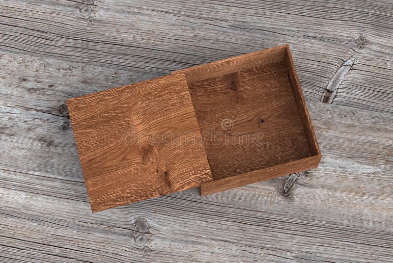Open Wooden Box with Slide Lid Stock Illustration - Illustration of ...