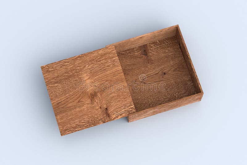 Open Wooden Box With Slide Lid Stock Illustration - Illustration of ...