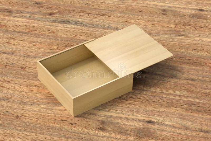 Open Wooden Box with Slide Lid Stock Illustration - Illustration of ...