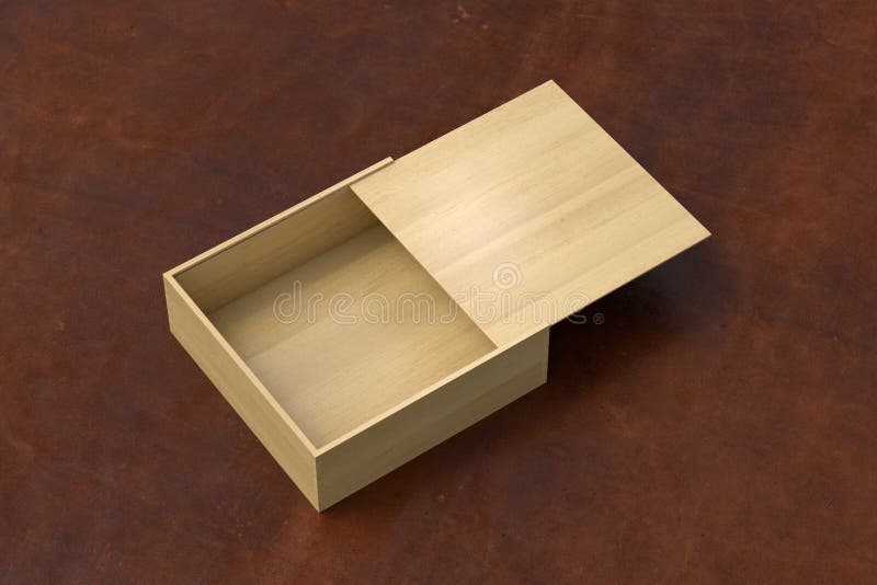 Open Wooden Box with Slide Lid Stock Illustration - Illustration of ...