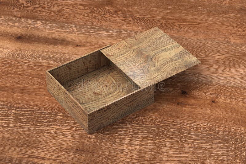 Open Wooden Box with Slide Lid Stock Illustration - Illustration of ...