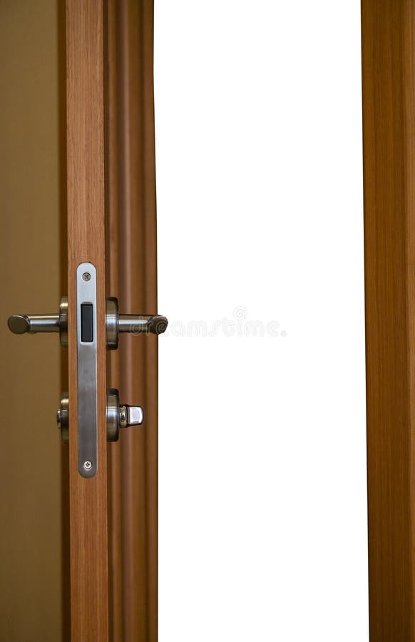 Open wooden door isolation stock image. Image of indoor - 237602669