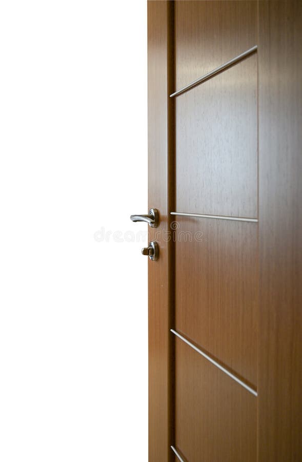 Open wooden door isolation stock image. Image of architectural - 237602675