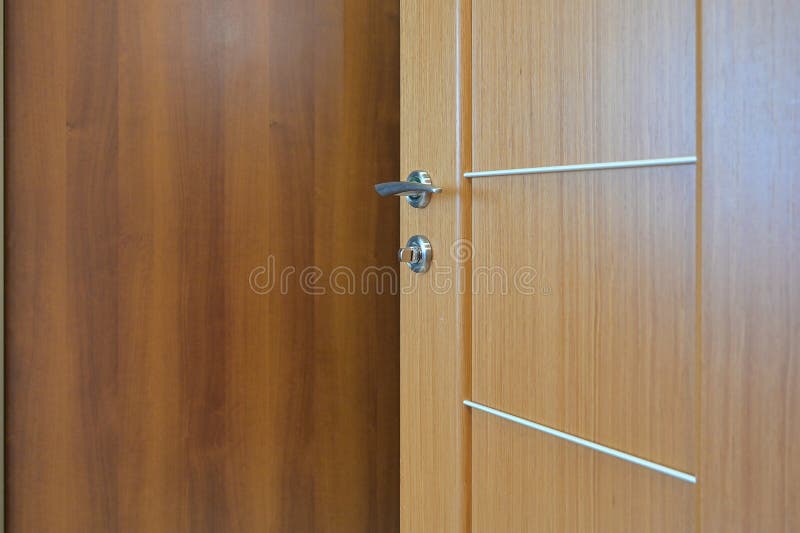 Open wooden door isolation stock photo. Image of glass - 237602678