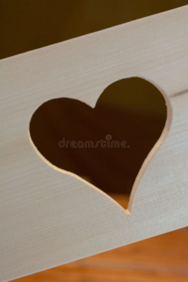 Open Wooden Heart View Two Colours Template Stock Image - Image of ...