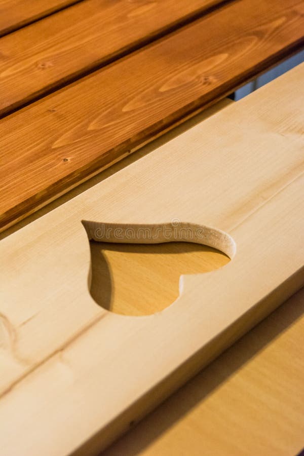 Open Wooden Heart View Two Colours Template Stock Image - Image of ...