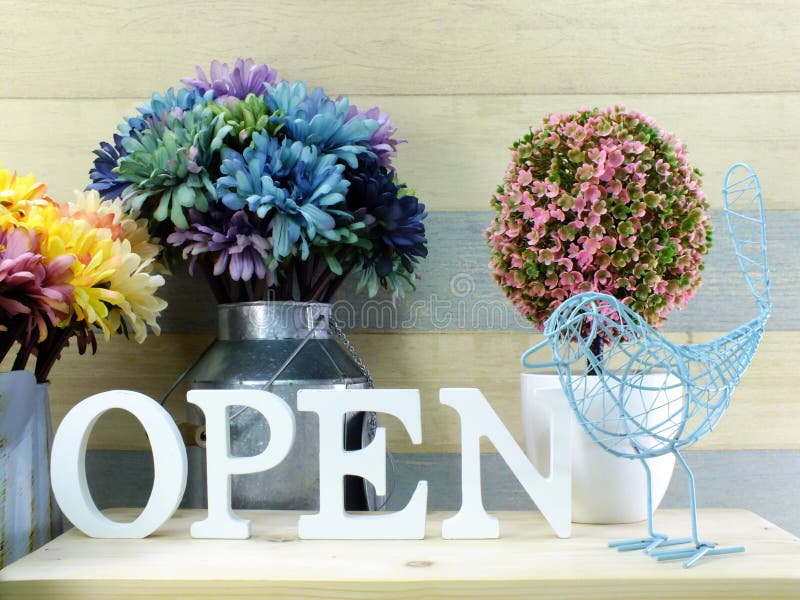 Open Letter Alphabet on Wooden Background Stock Image - Image of design ...