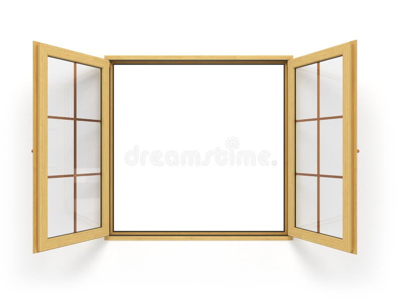 Open Wooden Window Close Up Stock Illustration - Illustration of ...