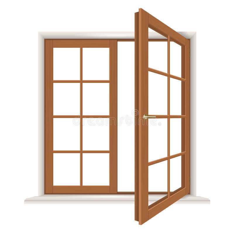 Open wooden window stock vector. Illustration of square - 63783237