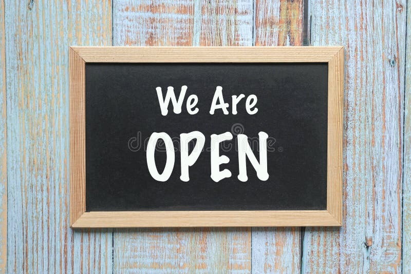 We`RE OPEN, Words on Red Grungy Stamp Sign Stock Photo - Image of ...