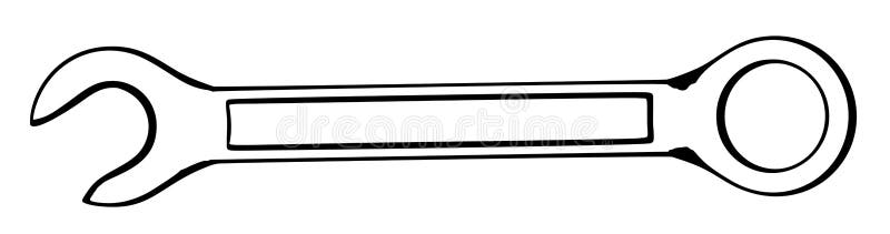 Open End Wrench Illustration Stock Vector - Illustration of hand, build ...