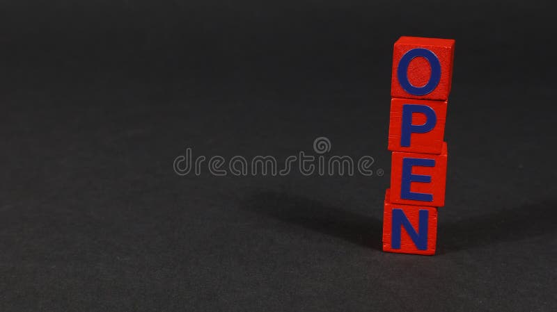 OPEN Writing on Black Background To Write Text Stock Photo - Image of ...