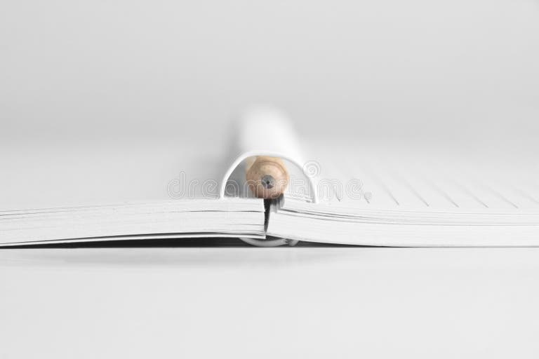 Open writing book stock image. Image of white, pencil - 14633441