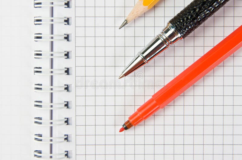 Open writing book stock image. Image of white, pencil - 14633441