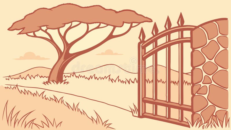 Open Wrought Iron Gate Stock Illustrations – 376 Open Wrought Iron Gate ...