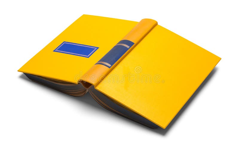 Open Yellow Book stock photo. Image of space, paper - 142079792