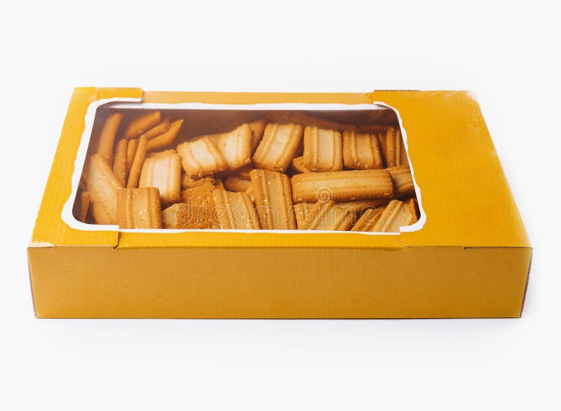 Box of Assorted Biscuits on White Background Stock Image - Image of ...