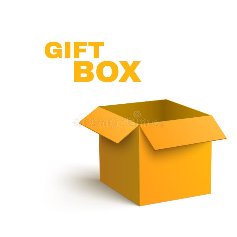 Open Yellow Box Isolated On Dark Background Vector Stock Vector ...