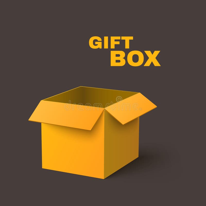 Open Yellow Box Isolated on Dark Background Vector Stock Vector ...