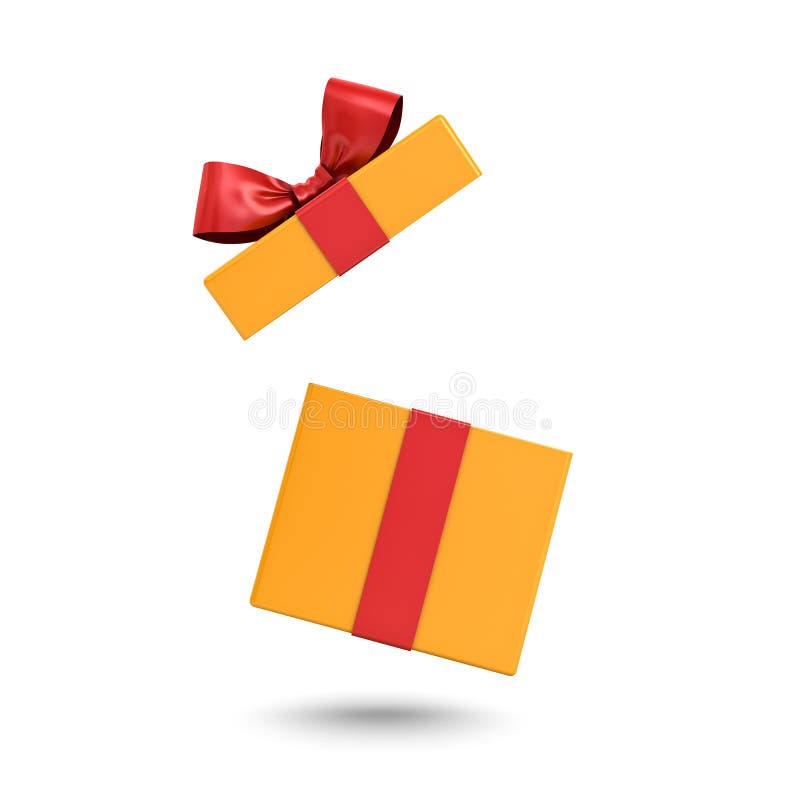 Open Yellow Gift Box Vector Illustration with Flat Design Isolated on ...