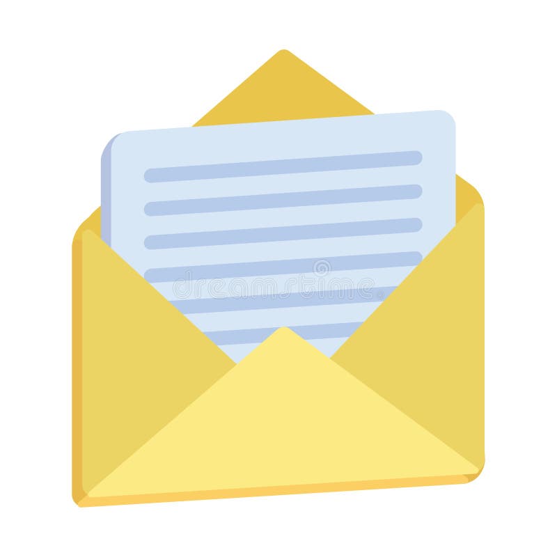 Open yellow envelope stock vector. Illustration of corporate - 229197157