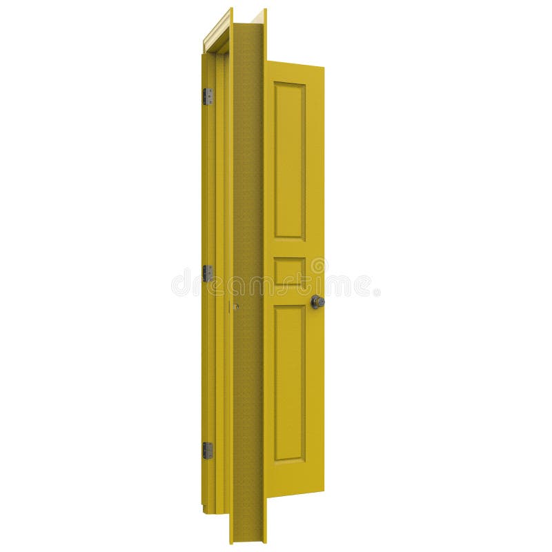 Open Yellow Isolated Door Closed 3d Illustration Rendering Stock ...