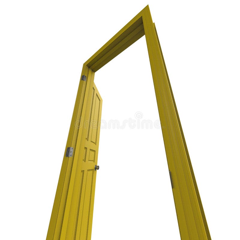Open Yellow Isolated Door Closed 3d Illustration Rendering Stock ...