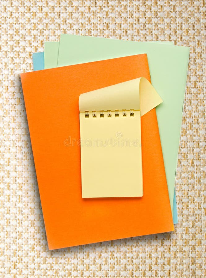 Open yellow notepad stock image. Image of stationary - 32718545