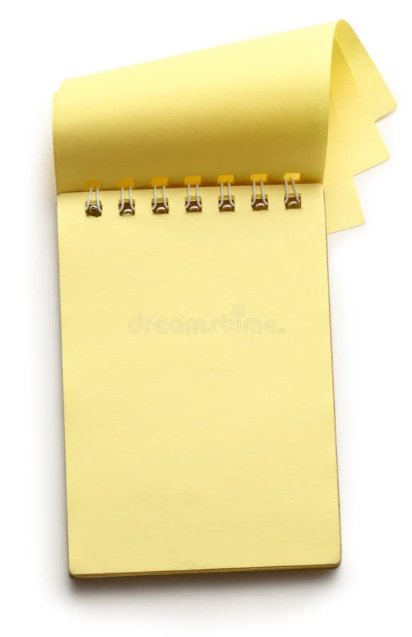 Open yellow notepad stock image. Image of stationary - 32718545