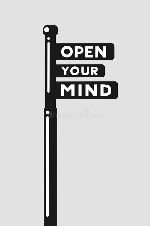 Open your mind signboard stock vector. Illustration of audience - 292579165