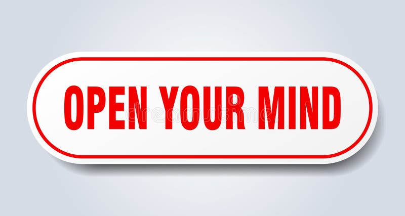 Open your mind sticker. stock vector. Illustration of template - 197152562