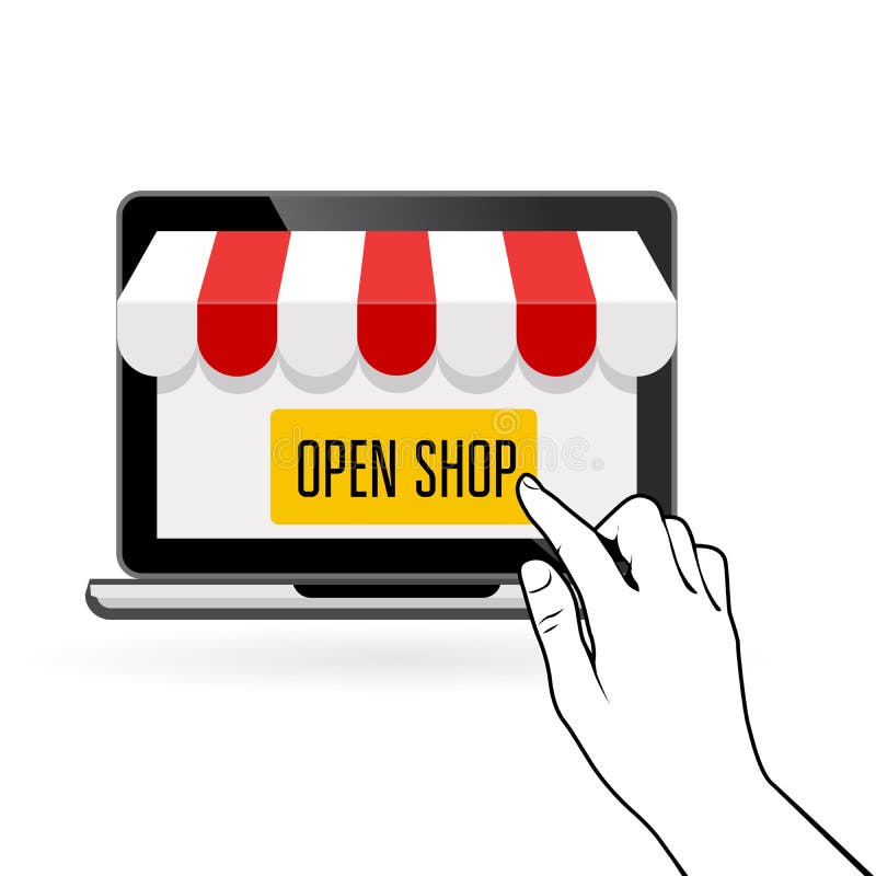 Open Your Online Shop - Startup or E-commerce Stock Vector ...
