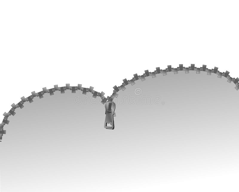 Open zipper stock vector. Illustration of discovery, attached - 25016246