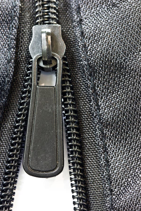 Open Zipper . Black Isolation Stock Image - Image of design, object ...