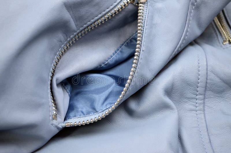 Open Zipper on a Jacket Pocket, Close Up. Stock Photo - Image of cloth ...