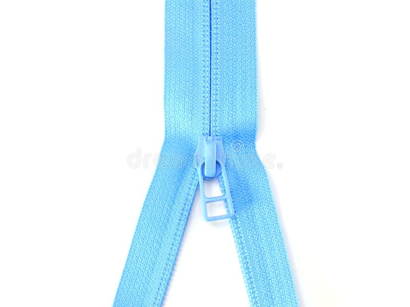 Half open blue zipper stock photo. Image of clothing - 51498774