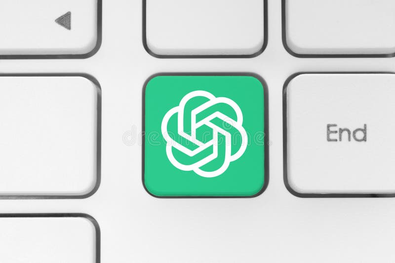 OpenAI ChatGPT Icon Key on White Computer Keyboard Close-up. Concept of ...