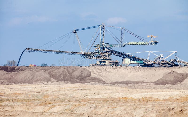 Opencast Brown Coal Mine. Giant Excavator. Stock Photo - Image of ...