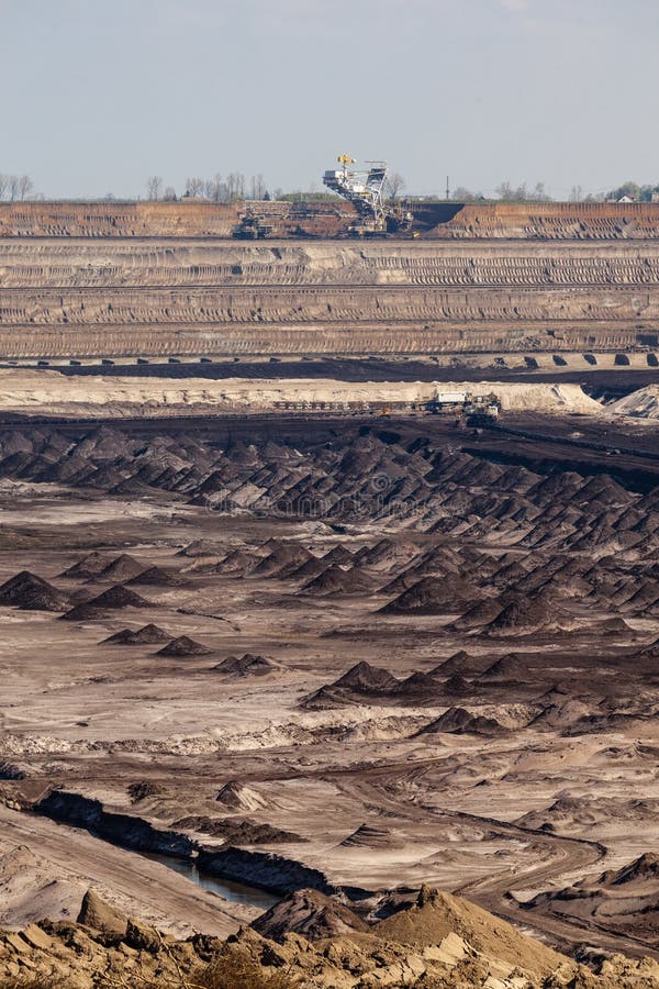 Opencast Brown Coal Mine. Open Pit. Stock Photo - Image of machine ...