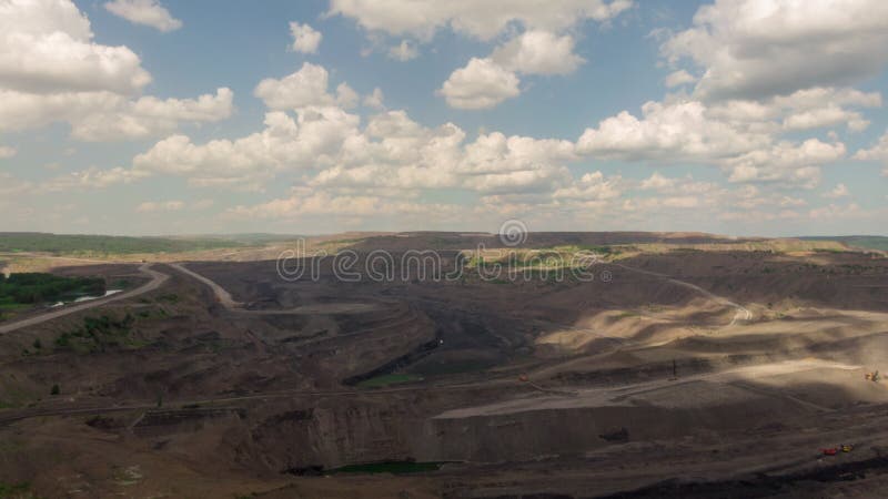 Opencast Coal Mining with Lot of Machines Drone View Timelapse. Stock ...