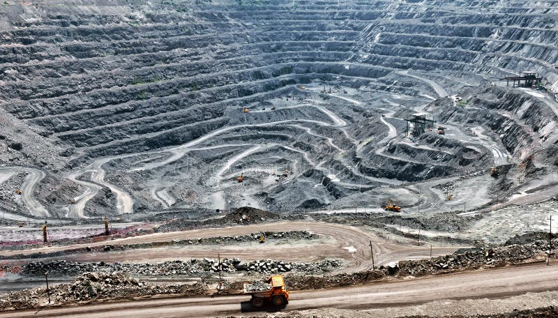 Opencast mine stock photo. Image of crater, truck, exploitation - 27467996
