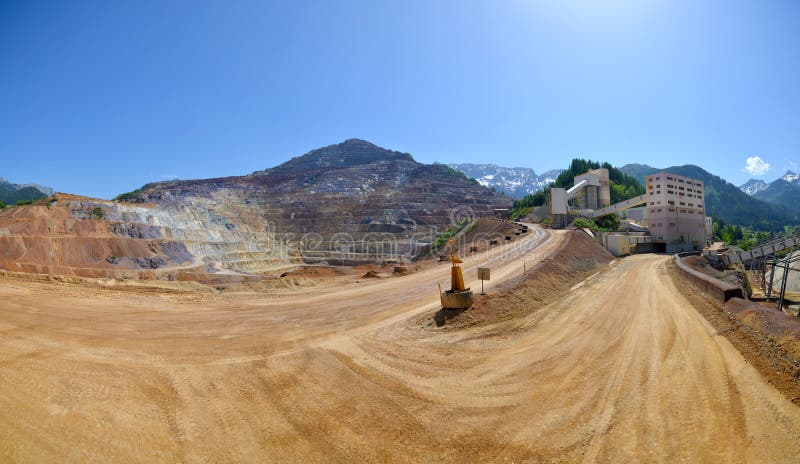 Opencast Mining Quarry, Aerial View Stock Photo - Image of hard ...
