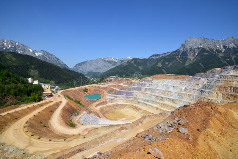 Opencast Mining Quarry, Aerial View Stock Photo - Image of deep ...