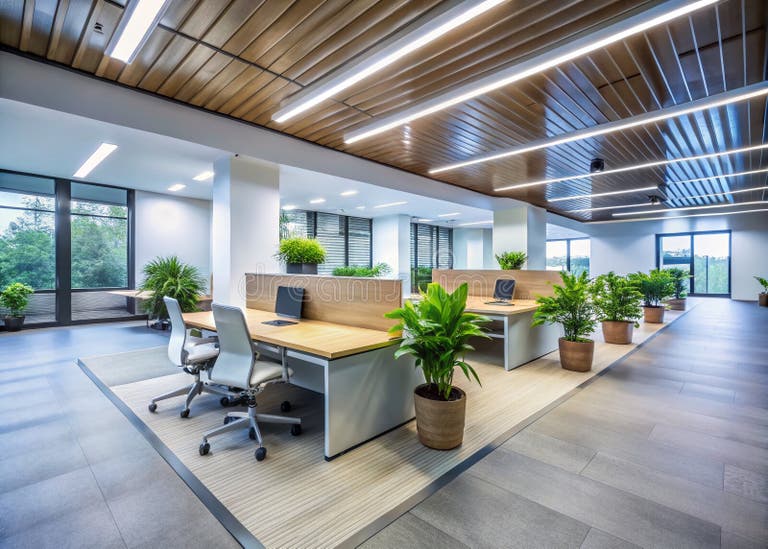OpenConcept Office Design Maximizing Space and Efficiency with Sustainable LED Lighting ...
