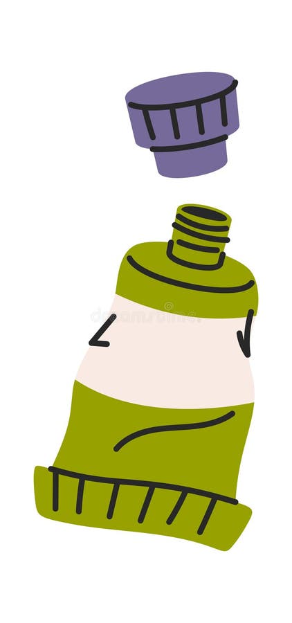 Opened Acrylic Paint Tube Doodle Stock Vector - Illustration of paint ...