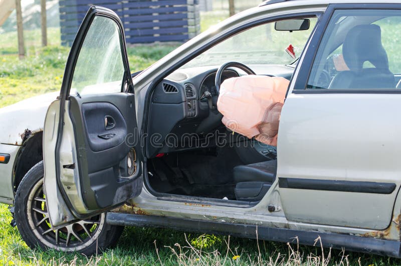 Opened airbag stock photo. Image of detail, damage, development - 33724790