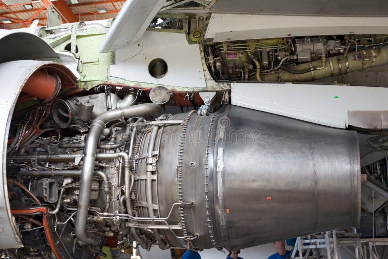 Opened aircraft engine stock image. Image of energy, maintenance - 3045265